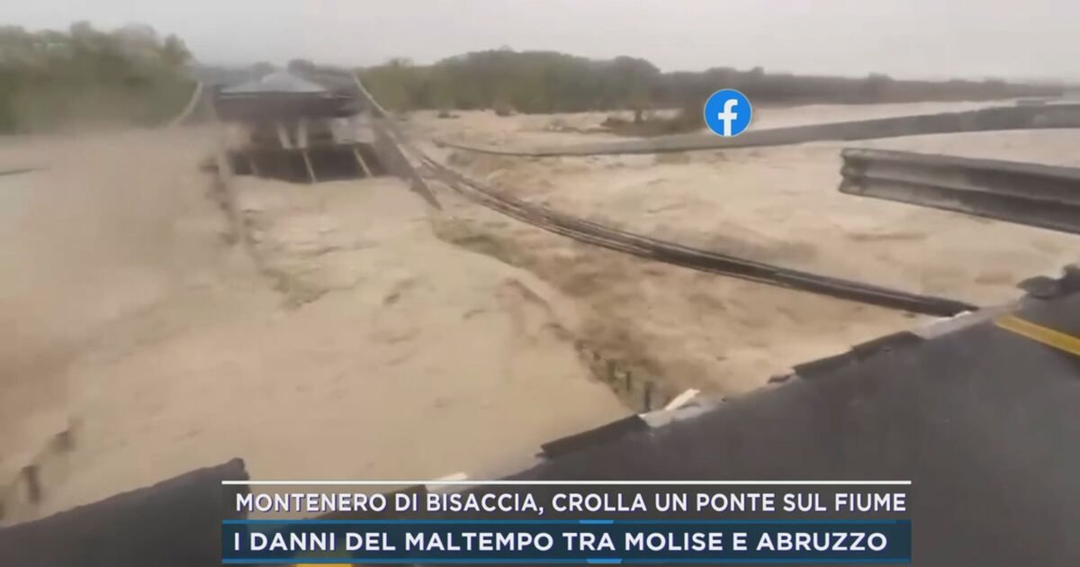 Mattino Cinque: Montenero di Bisaccia, crolla un ponte sul fiume Video ...