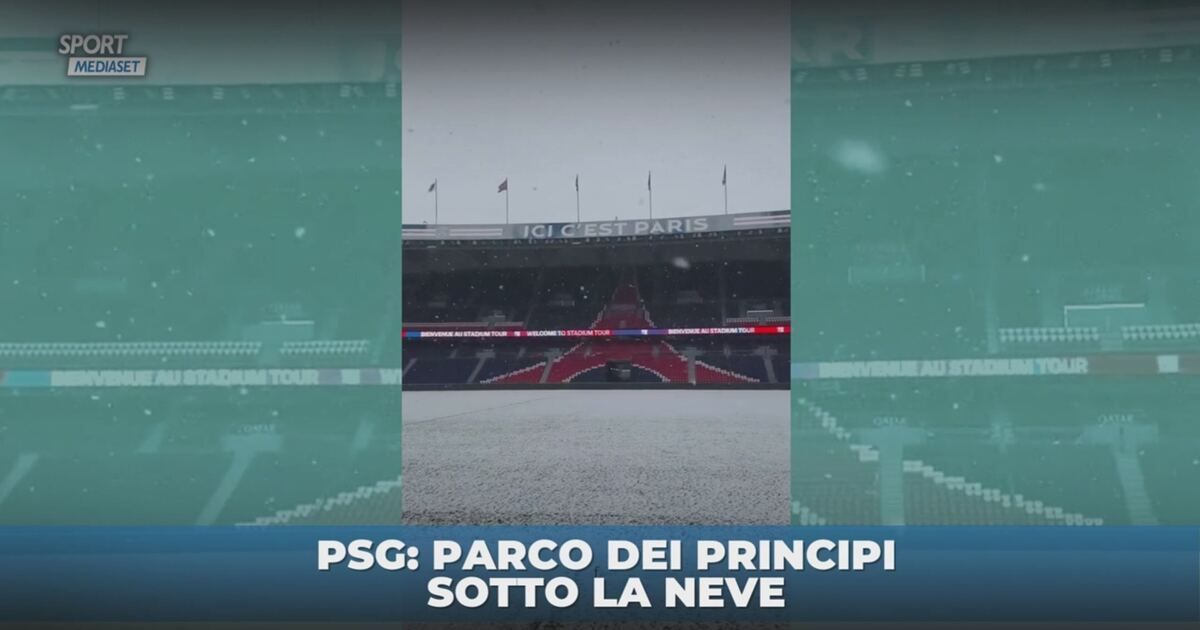 SportMediaset: PSG: Parco dei Principi sotto la neve Video | Mediaset ...