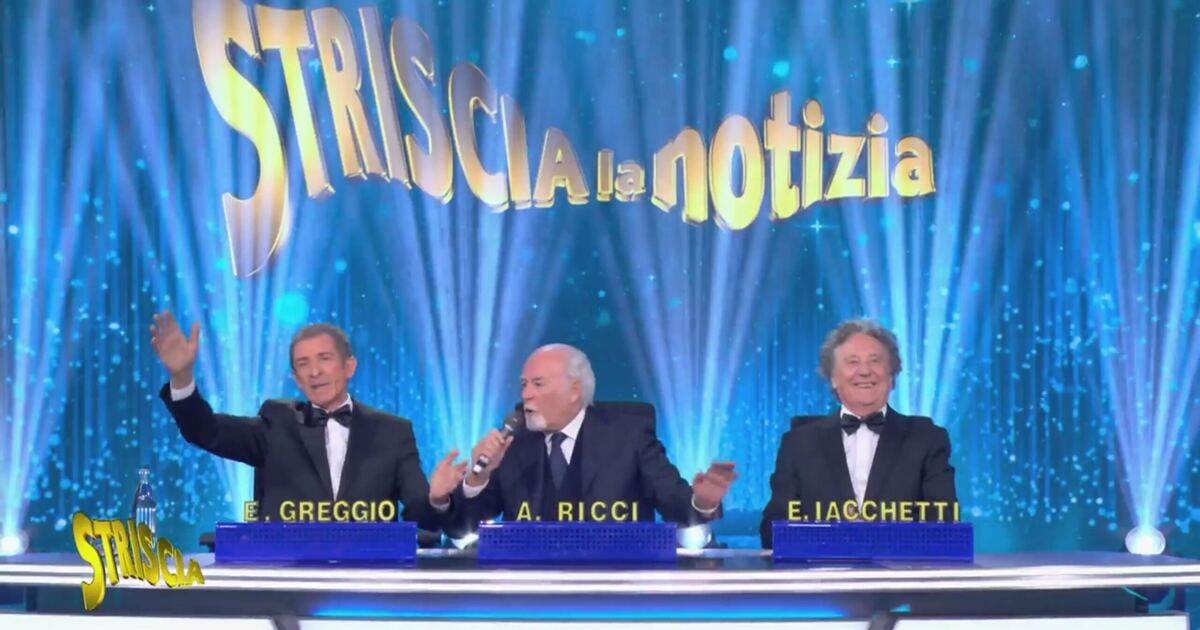 Striscia la notizia: Ricci sulla "brocca" di Iacchetti alla conferenza ...